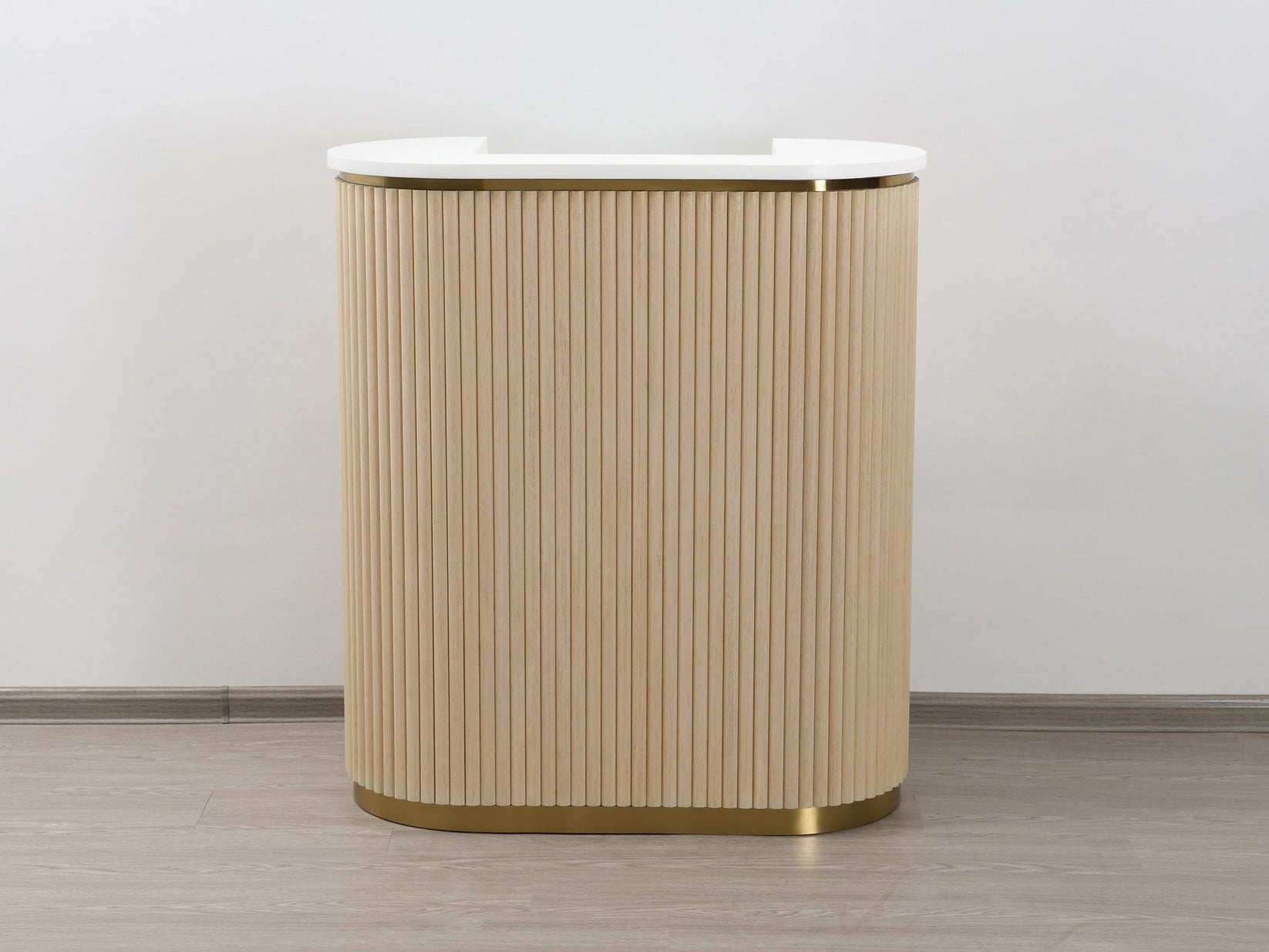 Mila - Natural Oak Tambour Reception Desk, Small (39") – Natura DesignWorks